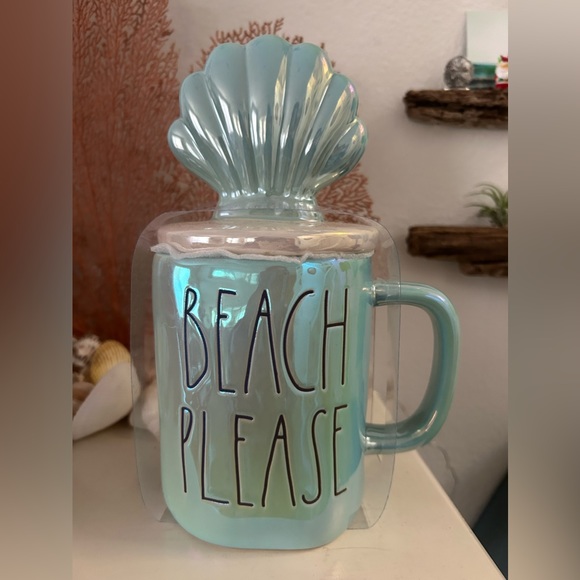 Rae Dunn | Kitchen | Rae Dunn Beach Please Mug With Seashell Lid | Poshmark